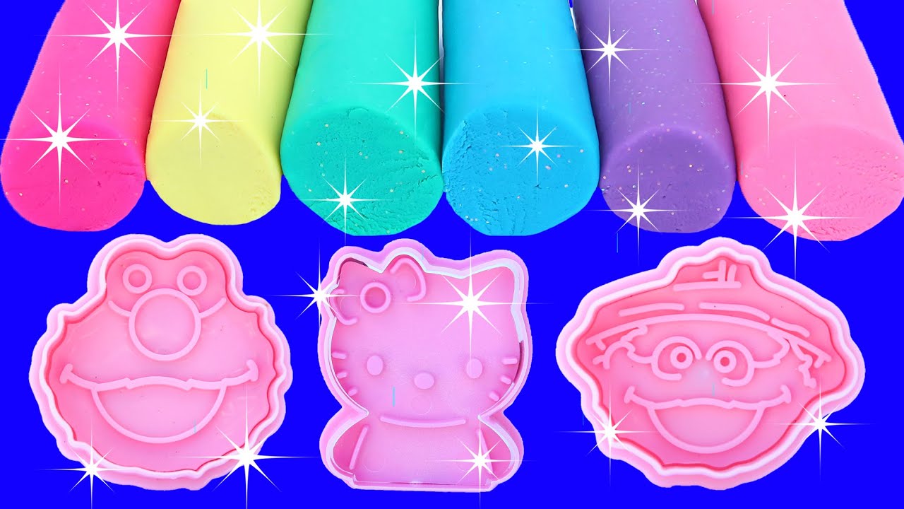 Modelling Clay Hello Kitty Elmo Glitter Play Doh DIY Fun And Creative ...