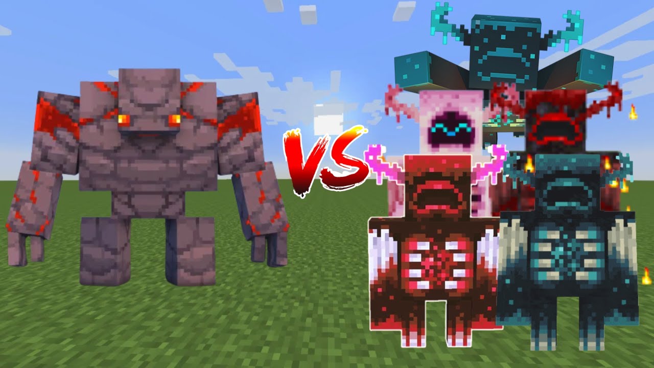 REDSTONE GOLEM vs ALL WARDENS in Minecraft - YouTube