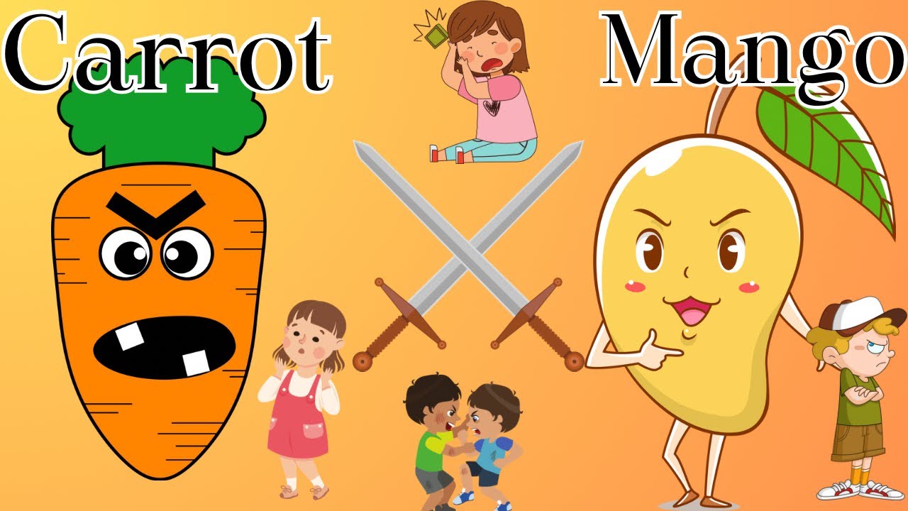 Fight For Carrot and Mango|#forkids#kidslearning#preschoolers#carros# ...