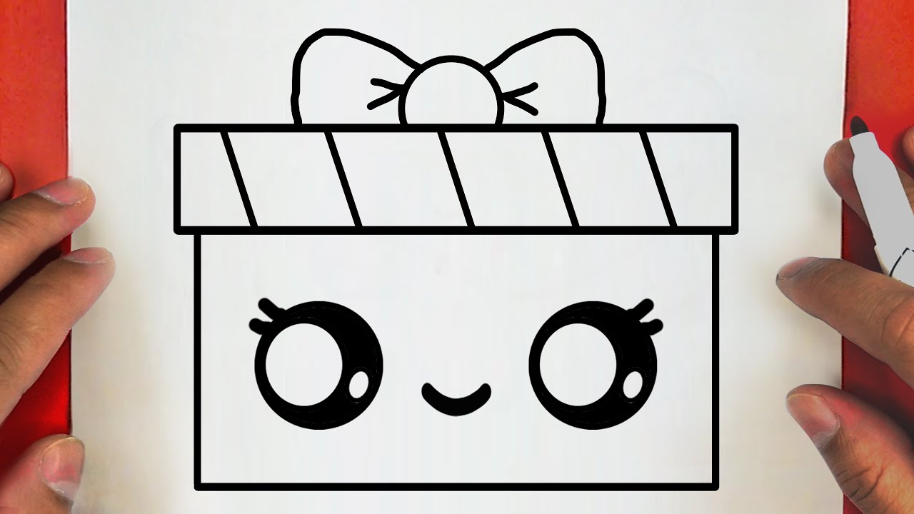 HOW TO DRAW A CUTE PRESENT, STEP BY STEP, Jack drawings - YouTube