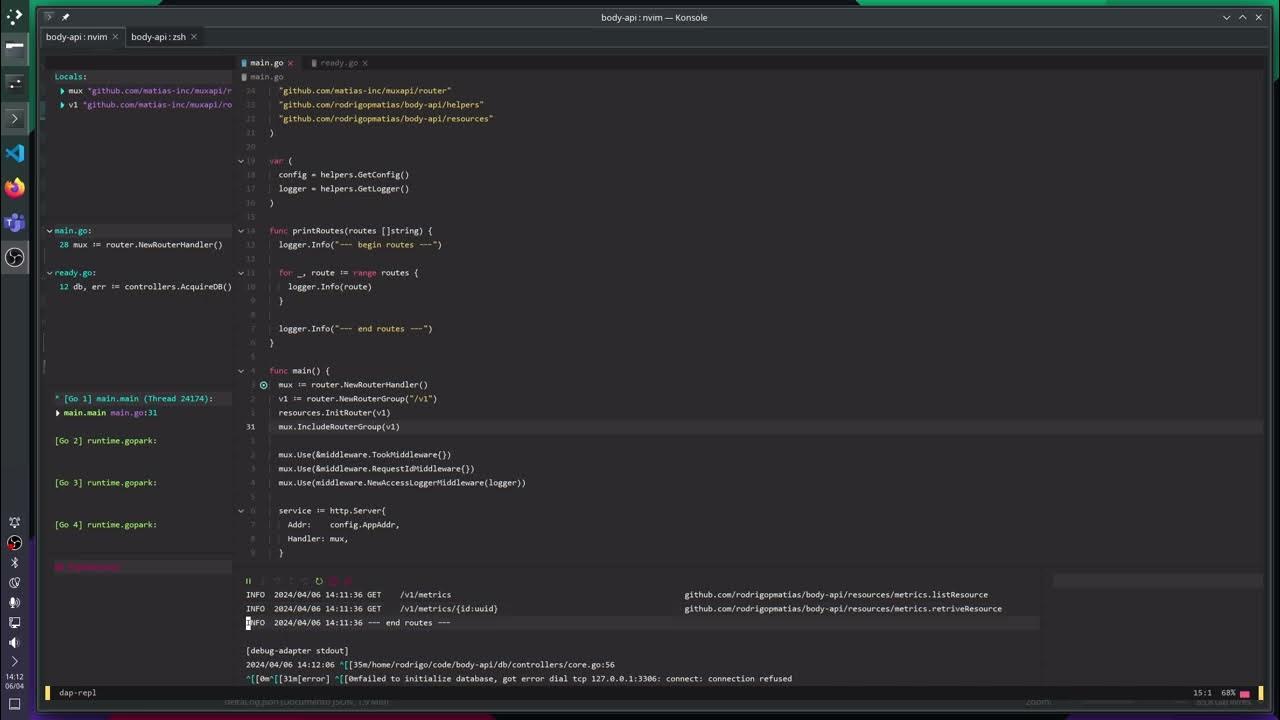 NeoVim/AstroVIM - problem with debugging using delve and launch.json - YouTube