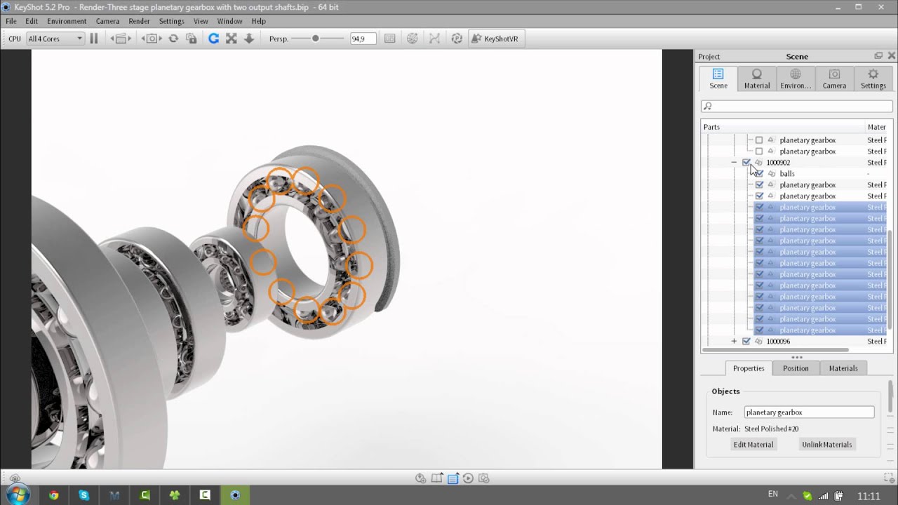 Animation tutorial - Three stage planetary gearbox with two output ...