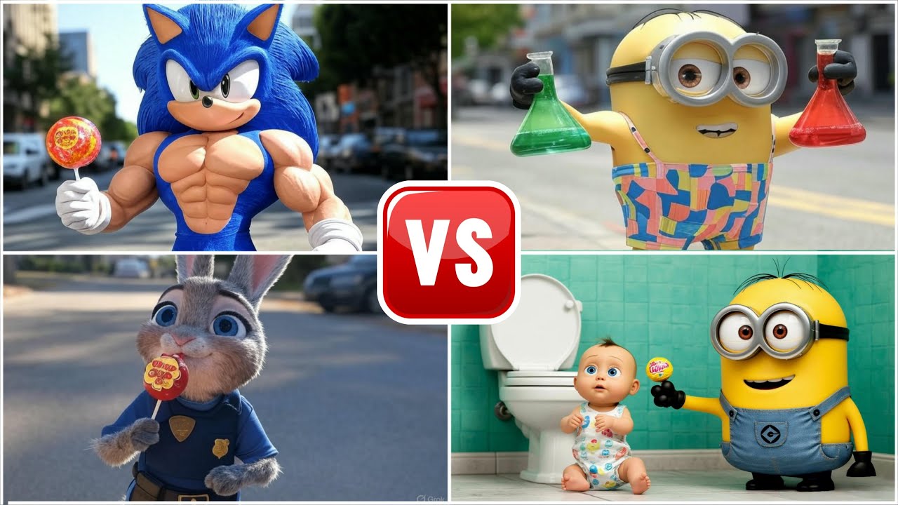 SONIC MINION Patrick eat dirty candy and Turn into a MONSTER. Zootopia ...