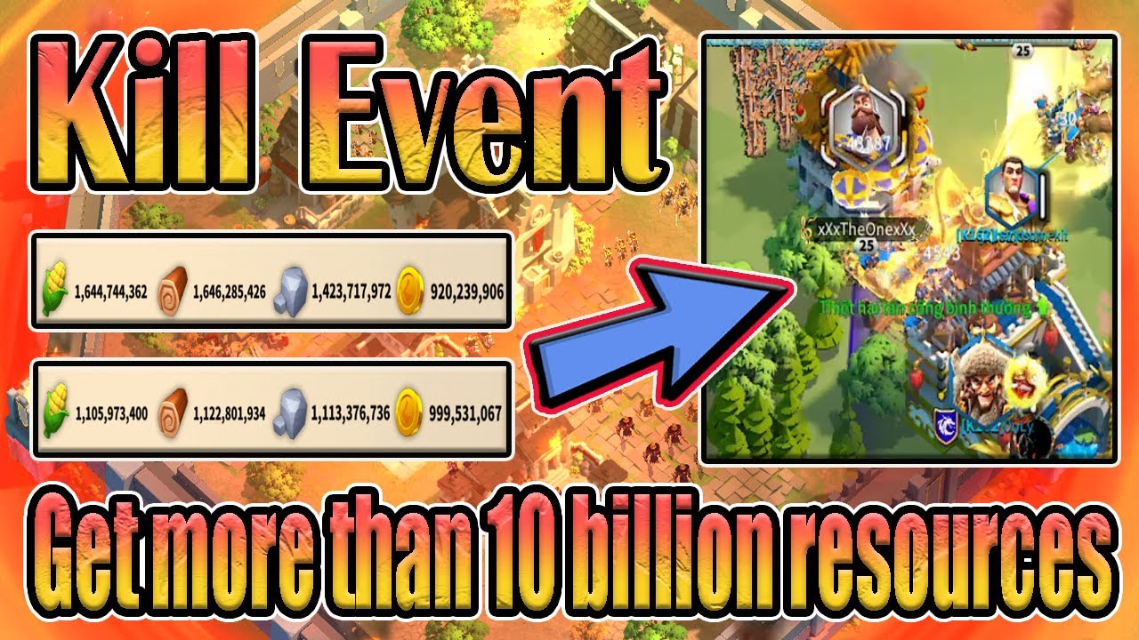 #KE Kill Event ( MGE) 🤧 Tránh lãng phí hơn 10 Tỉ tài nguyên in Rise of ...