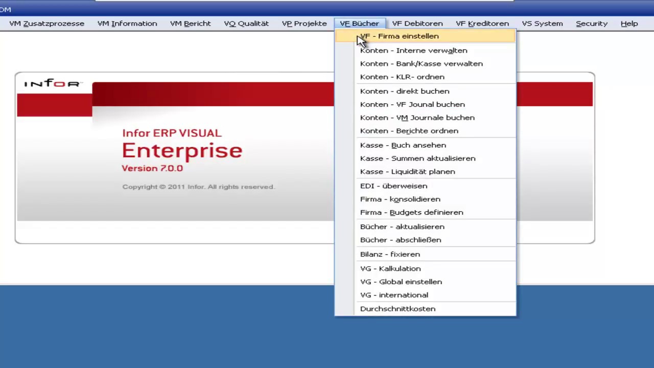 INFOR Visual ERP deutsch Teil 1 Einführug Application Global ...