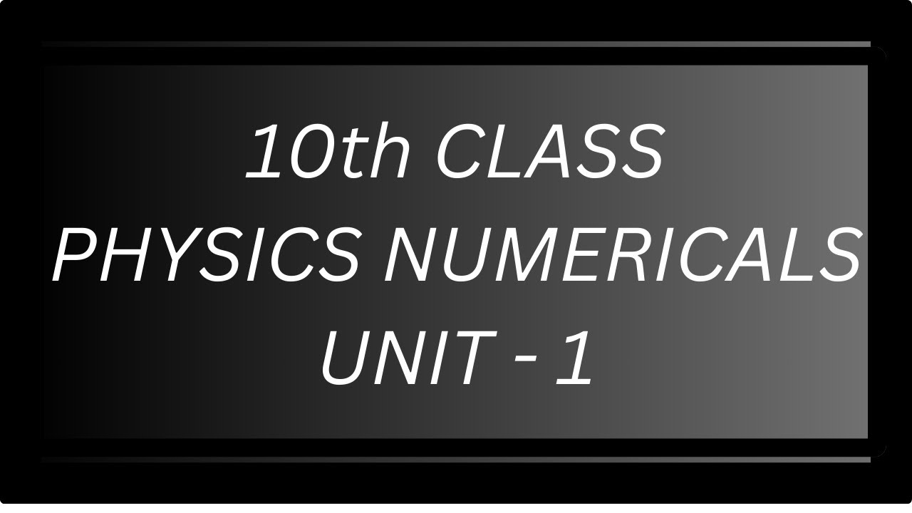 class 10th physics chapter 1 numerical, Chapter 10 - Exercise Numerical ...