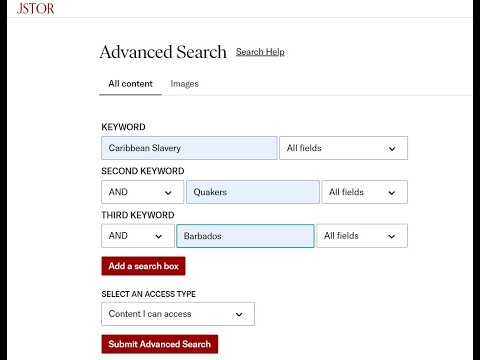 How to search for articles and sources in JSTOR - YouTube