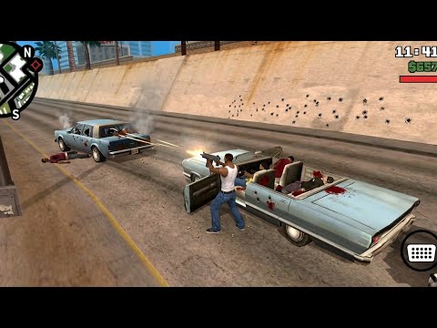 CJ VS THE BALLAS EPIC HIGHWAY GUNFIGHTS 😱😈 || GTA SAN ANDREAS 