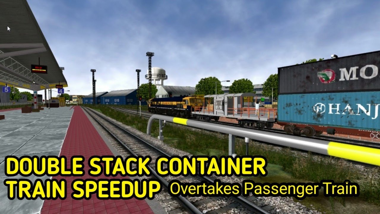 Double stack Container train speedup & overtake passenger train🔥 - YouTube