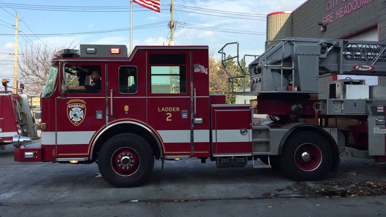 CITY OF PASSAIC FIRE DEPARTMENT'S LADDER 2 BACKING INTO QUARTERS ON ...