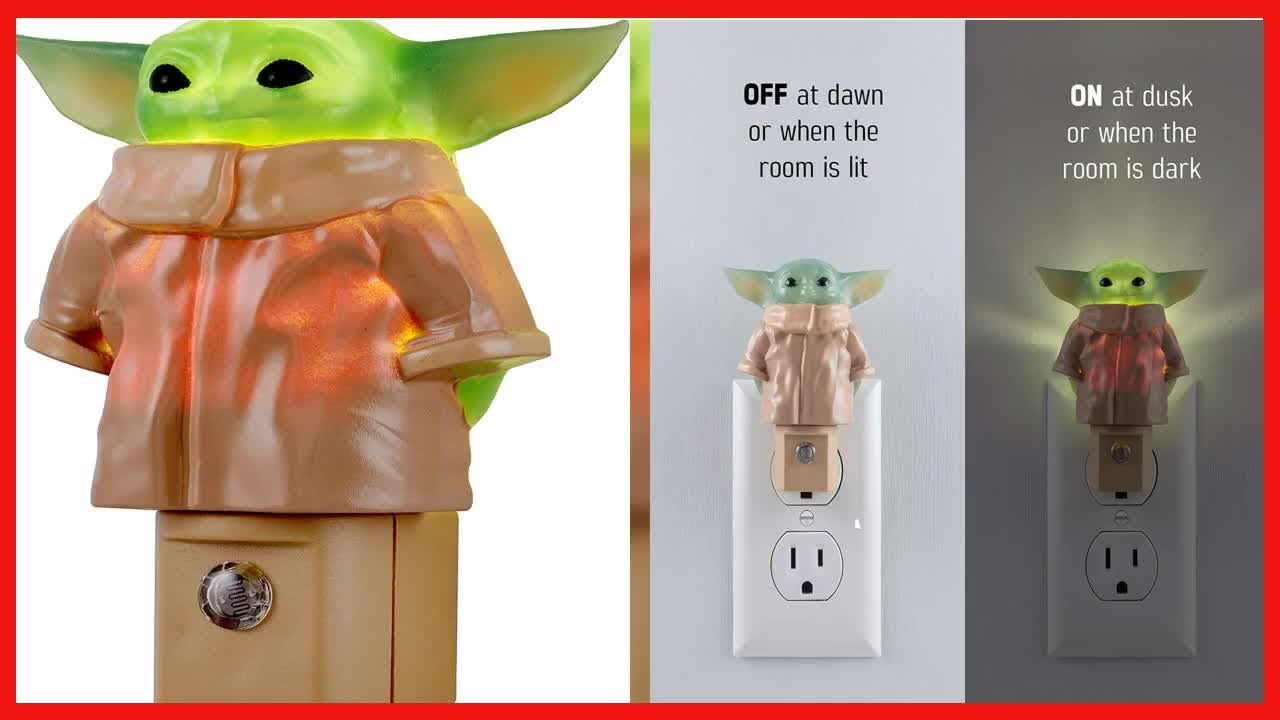 STAR WARS LED Night Light, Baby Yoda Figure, Plug-in, Dusk to Dawn ...