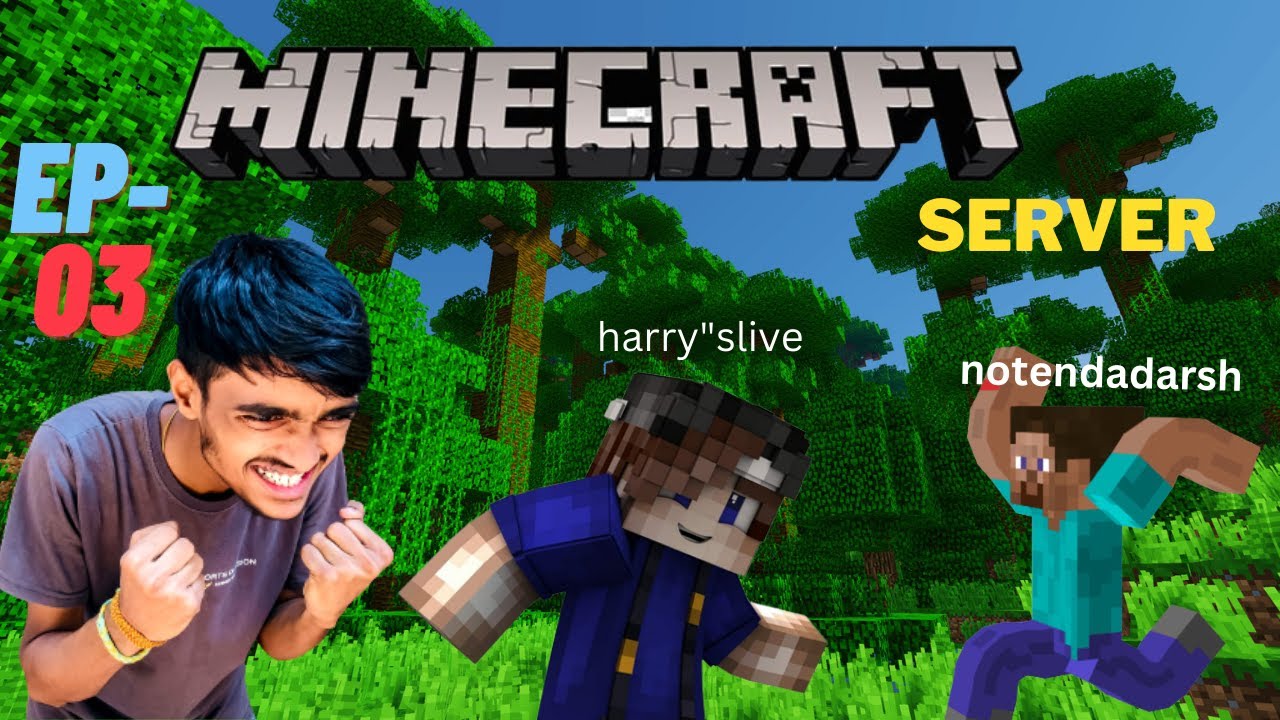 Minecraft my first server || ft@harryslive || with notendadarsh - YouTube