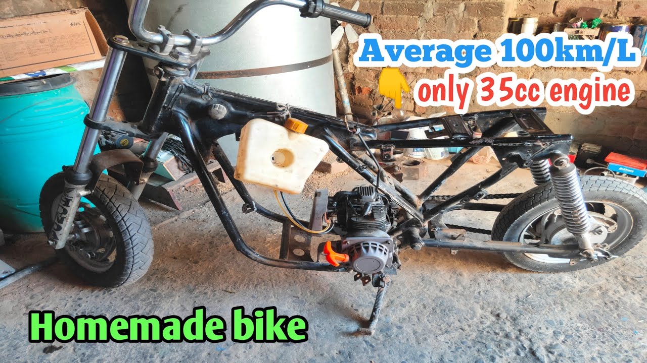 Build a mini bike at home |35 cc 4 stroke bike |Amazing bike - YouTube
