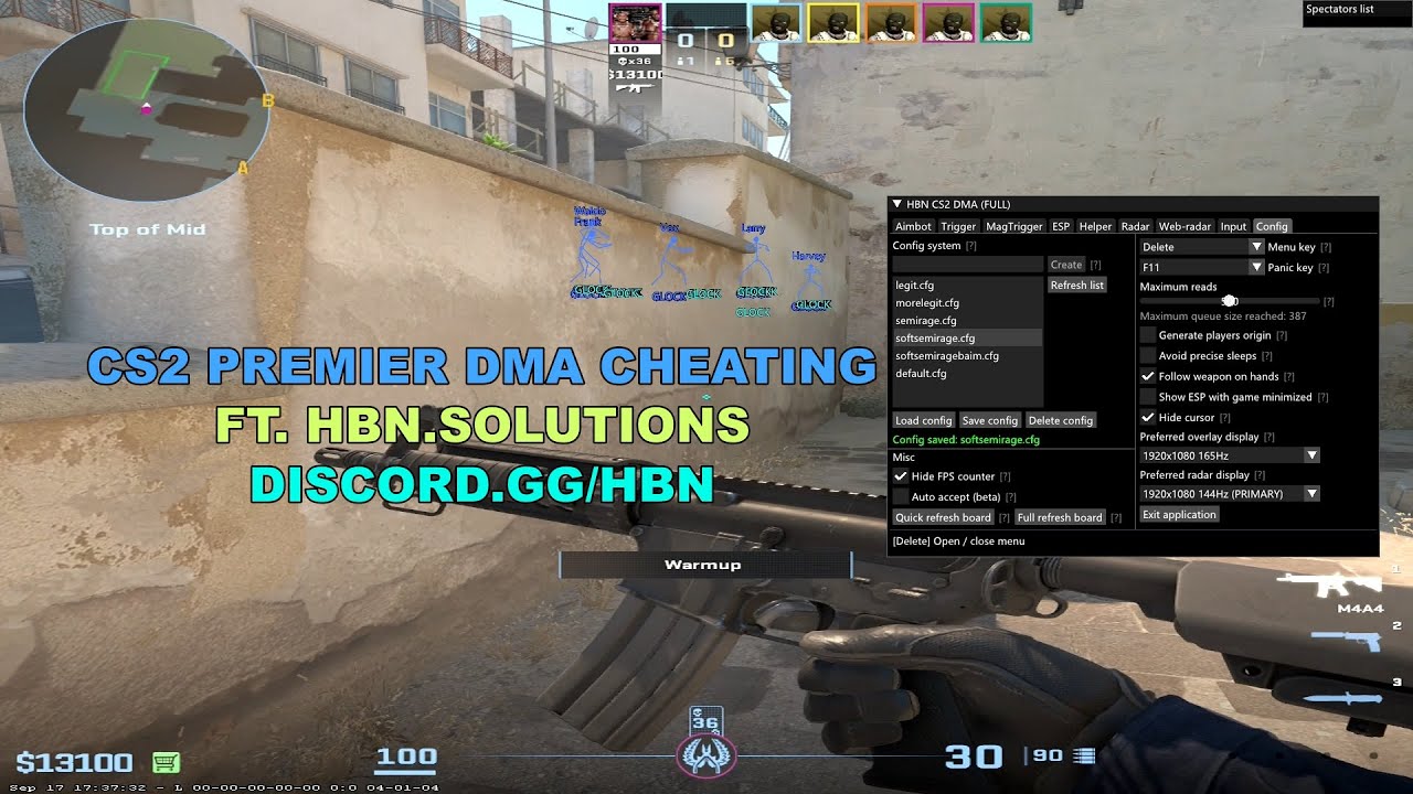 CS2 PREMIER DMA CHEATING SHORT STREAM (TESTING SOFT SEMI RAGE) FT. HBN ...