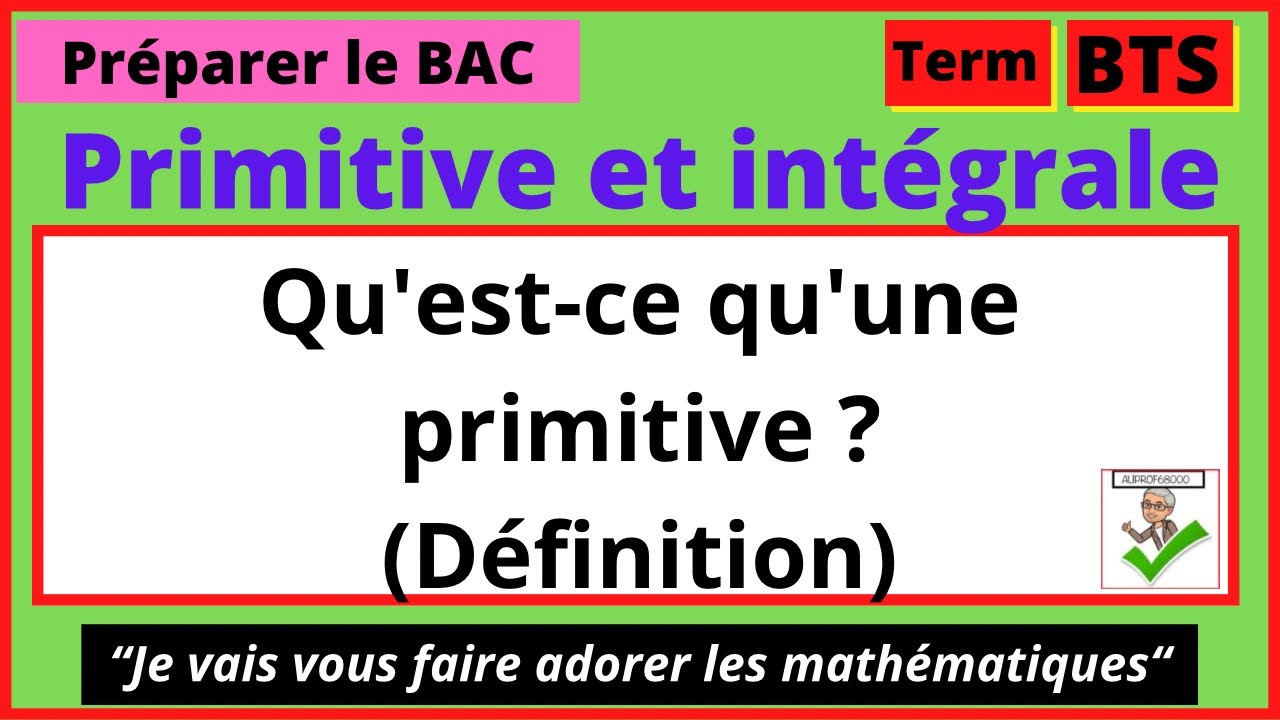 🤔Qu'est-ce qu'une primitive ? (Définition) - YouTube