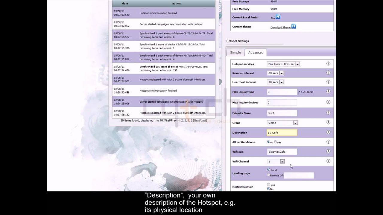 Bluevibe Manager Hotspot Configuration - YouTube