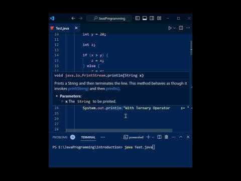 Ternary Operator in Java #javacode #codinglife #shorts #programmingkt #programming #coding # ...