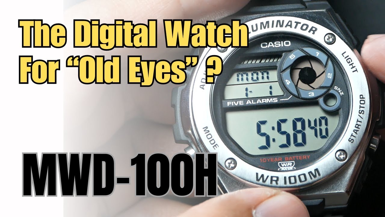 Digital Watch for Old Eyes ? Casio MWD100H Review, Large Display, Easy ...