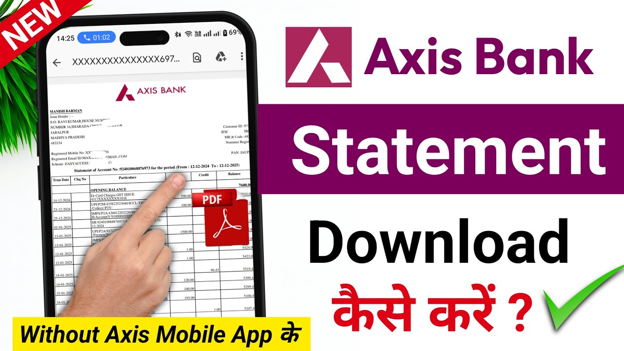 Axis Bank Statement Kaise Nikale | Axis Bank Statement Pdf Password ...