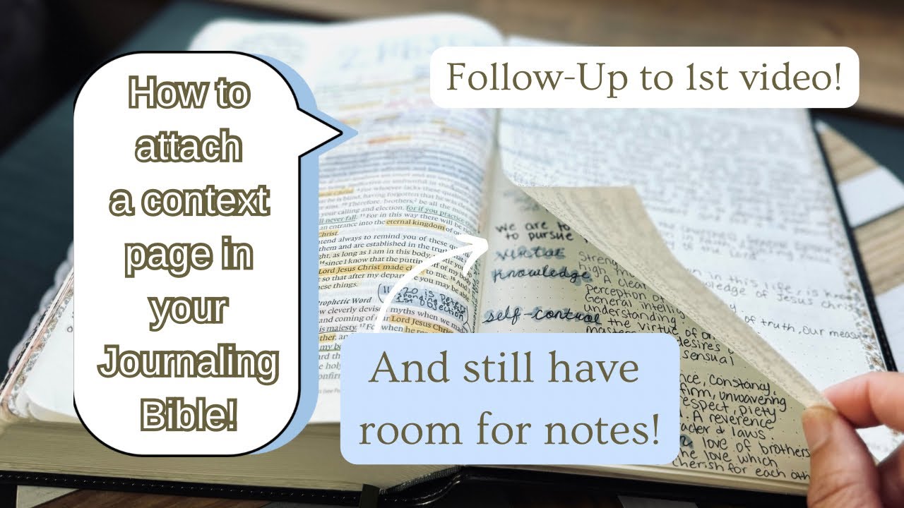 CORRECTION VIDEO for How to attach a CONTEXT page in your Bible | ESV ...