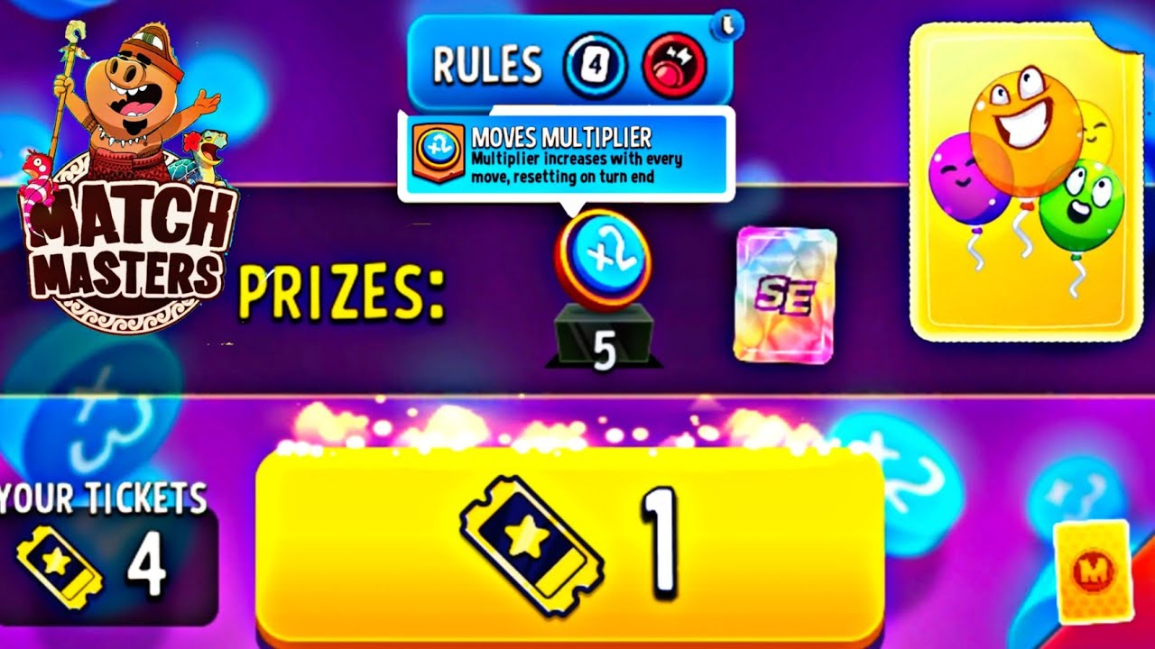 Match master tickets gold booster tournament se booster win balloon ...
