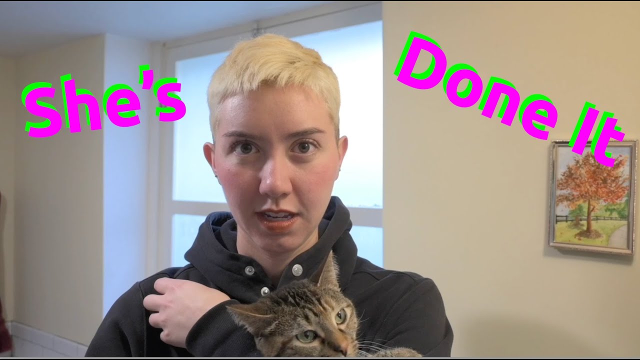 Platinum Blonde at Home - DIY Pixie Haircut and Bleach - YouTube