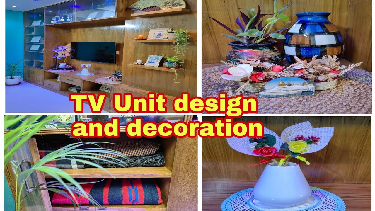 TV Wall Unit Design & Decoration idea .Decor with Simple things/Indoor ...