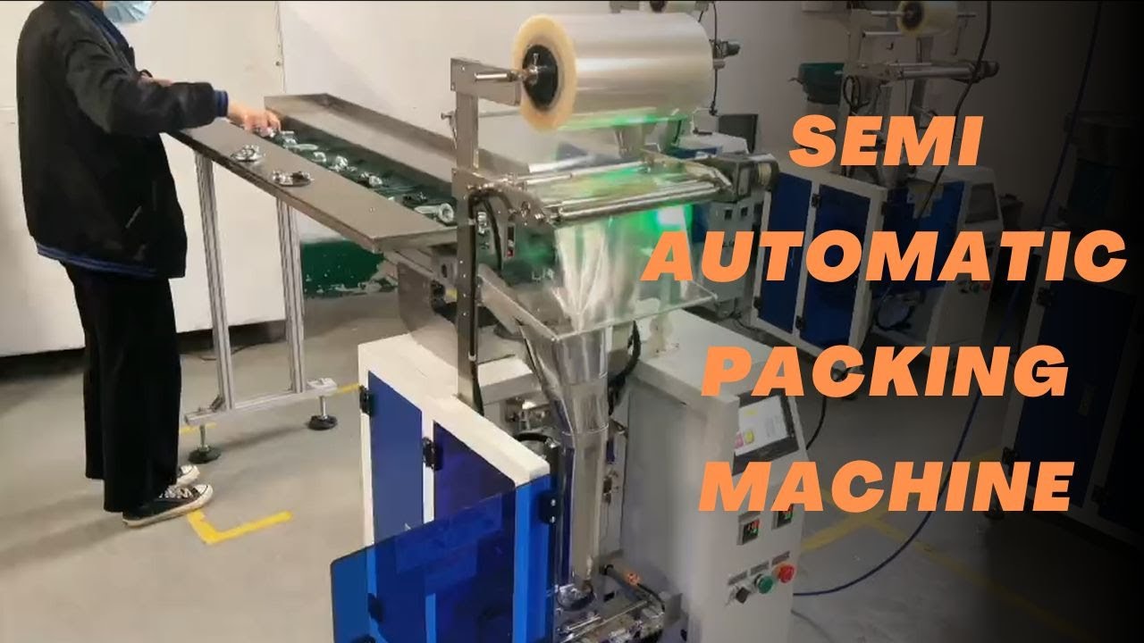 Semi automatic packing machine for hardware plastic products - YouTube