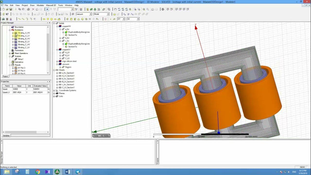 3d Transformer simulation using Finite Element (FEM/FEA) software ANSYS ...