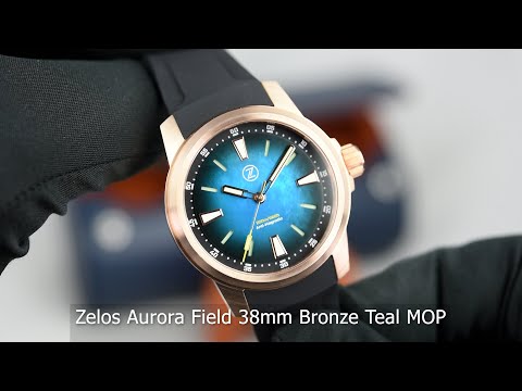 Zelos Aurora Field 38mm Bronze Teal MOP