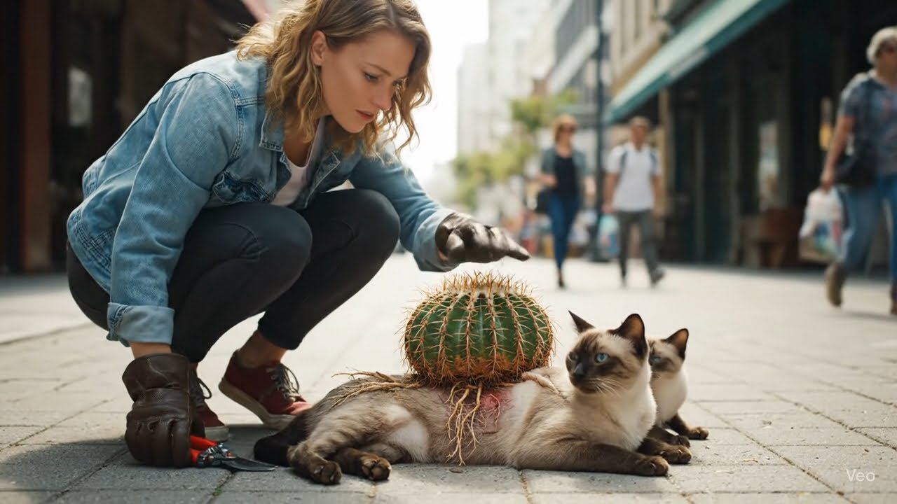 Woman Rescues Cat with Giant Cactus | Heartwarming Animal ...