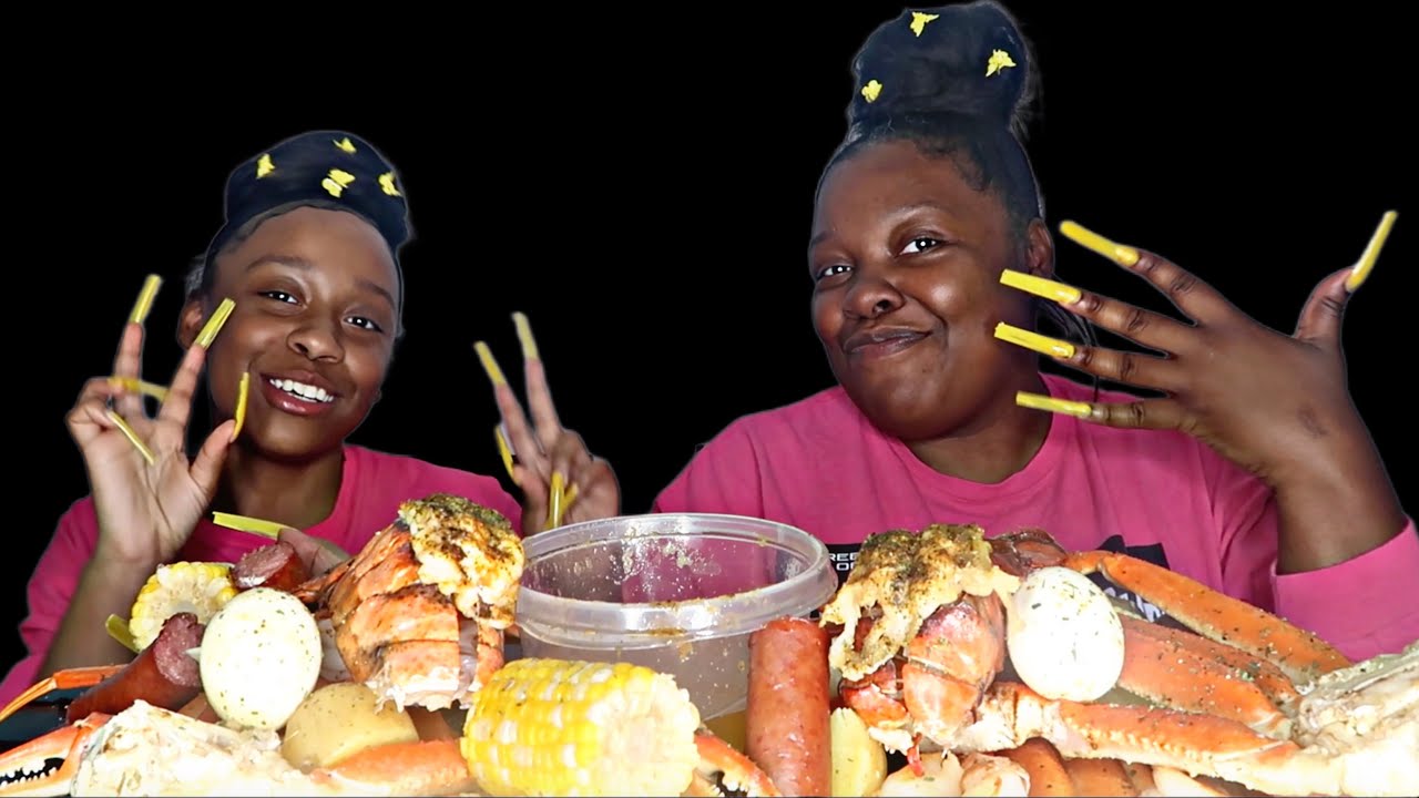 SEAFOOD BOIL WITH LONG NAILS - YouTube
