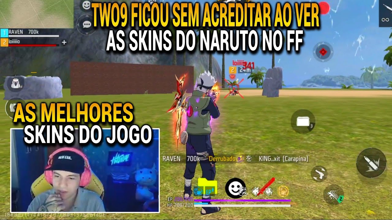 TWO9 FICOU SEM ACREDITAR AO VER AS SKINS DO NARUTO NO X1 DO FREE FIRE ...