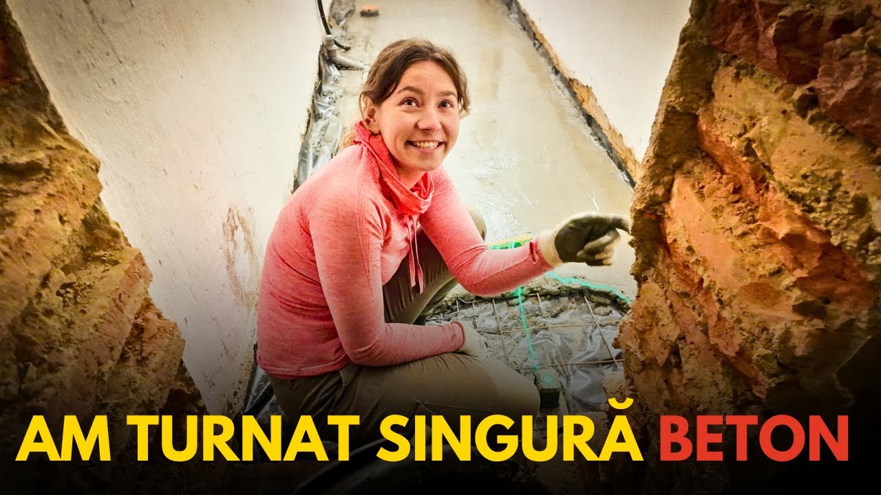 Am turnat SINGURA sapa de beton | Construim o baie in casa veche - YouTube