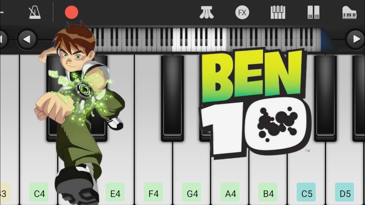 BEN 10 theme | perfect piano cover | Easy tutorial - YouTube