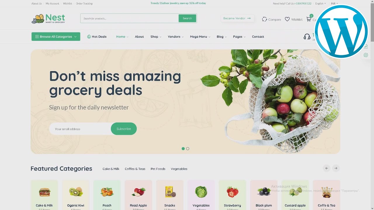 Nest Grocery Store Website ★ WordPress Themes & Templates ★ - YouTube