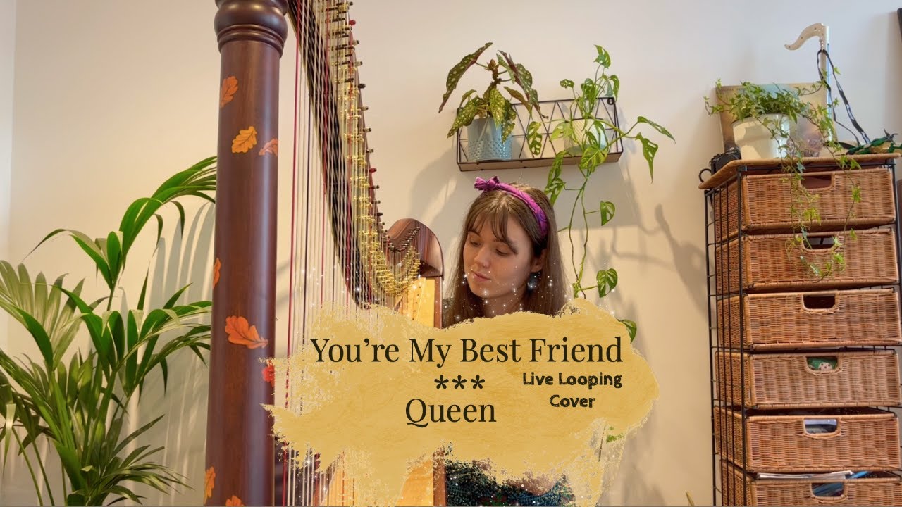 You're My Best Friend - Queen (Live Looping Harp Cover) - YouTube