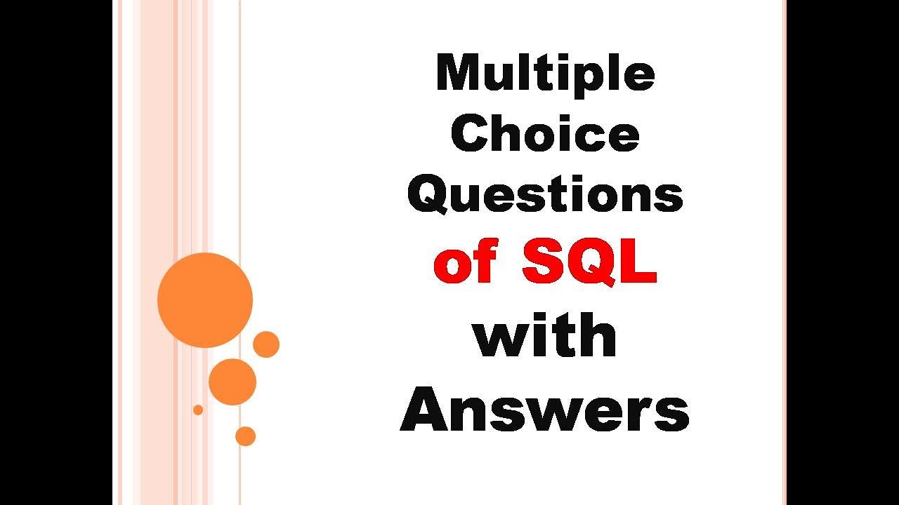 Multiple Choice Questions with Answers of SQL - YouTube