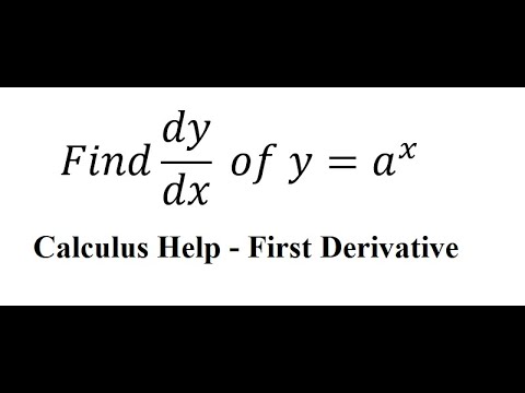 Calculus Help: Find dy/dx of y=a^x - Exponential Derivative ...