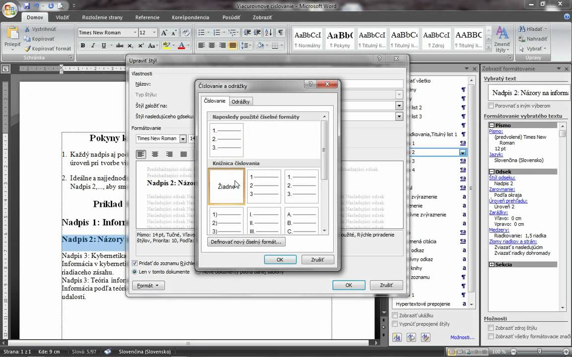 word 2007: Nadpisy a štýly (Styles) - YouTube