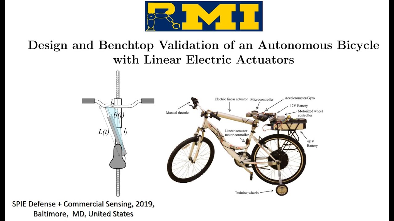An Autonomous Bicycle Prototype with Linear Electric Actuators - YouTube