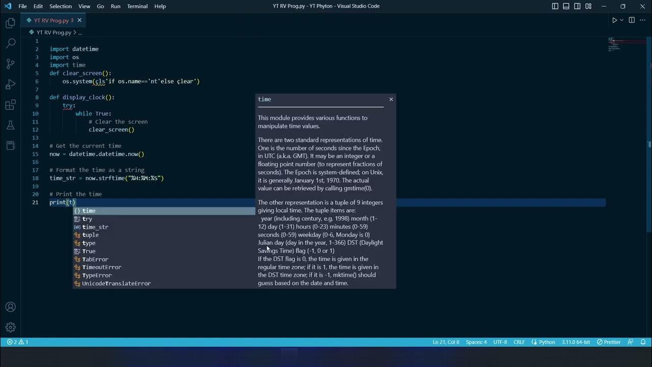 Build a Command Line Clock with Python - YouTube