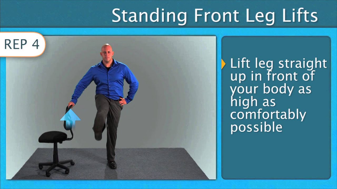 Standing Front Leg Lifts - YouTube