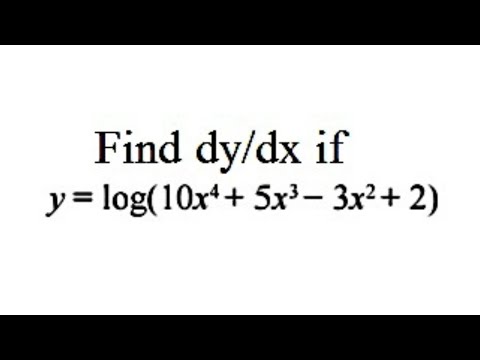 Derivatives - Differentiation - Find dy/dx if y = log(10x⁴ + 5x³ - 3x² ...