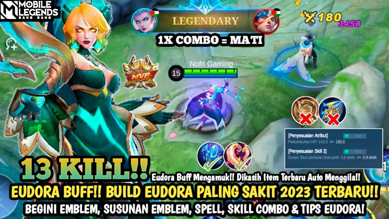 EUDORA BUFF!! BUILD EUDORA PALING SAKIT 2023 TERBARU - ITEM EUDORA ...