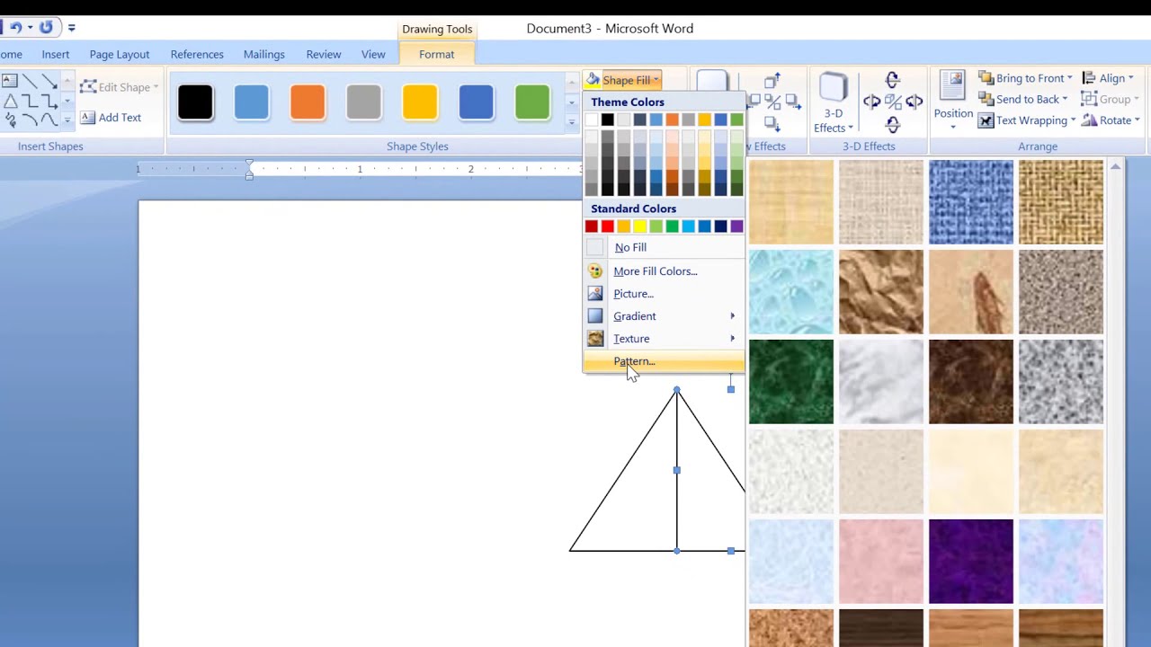 Shape fill and pattern sample in less than 2 minutes. - YouTube