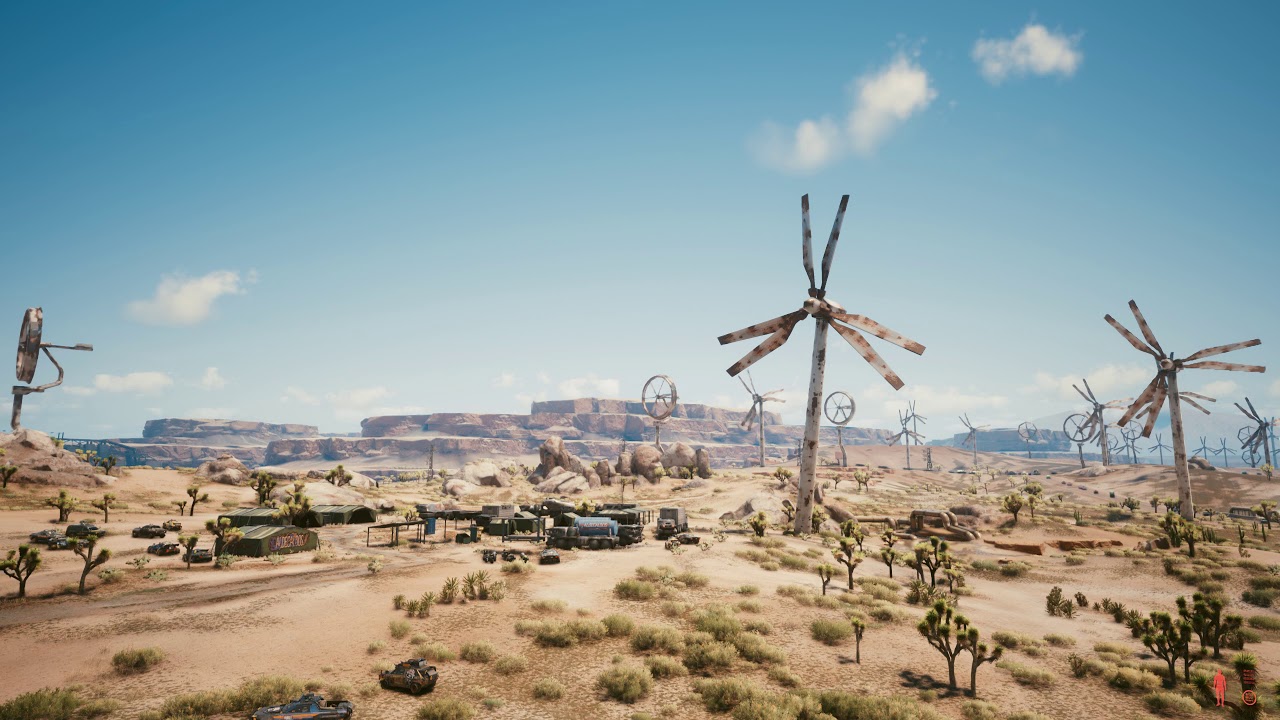 Cyberpunk 2077 RTX Wind turbines Environment Live Wallpaper - YouTube