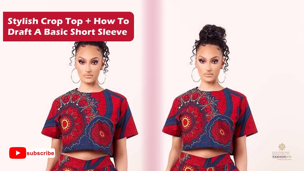 How to make a stylish crop top + how to make a basic short sleeve ...