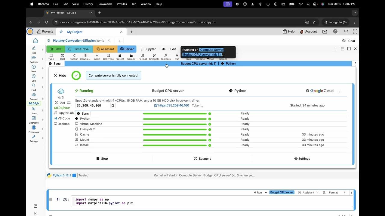 How to Stop or Suspend a Compute Server in CoCalc - YouTube