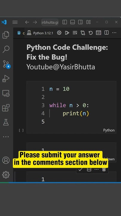 Python Quiz #44 Fix the Bug in Python: A Coding Challenge | Python for Beginners | while loop ...